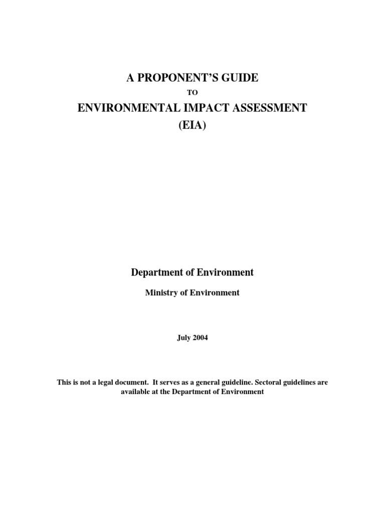 Proponent's Eia Guidelines | PDF | Environmental Impact Assessment ...