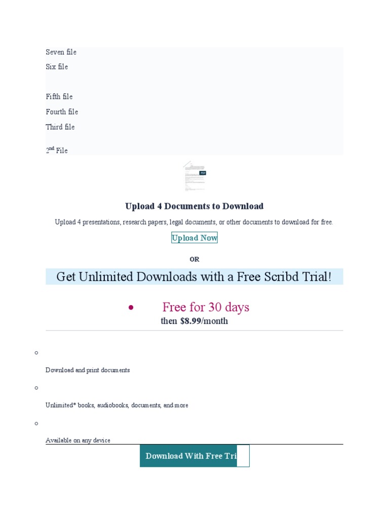 Get Unlimited Downloads With A Free Scribd Trial! | PDF
