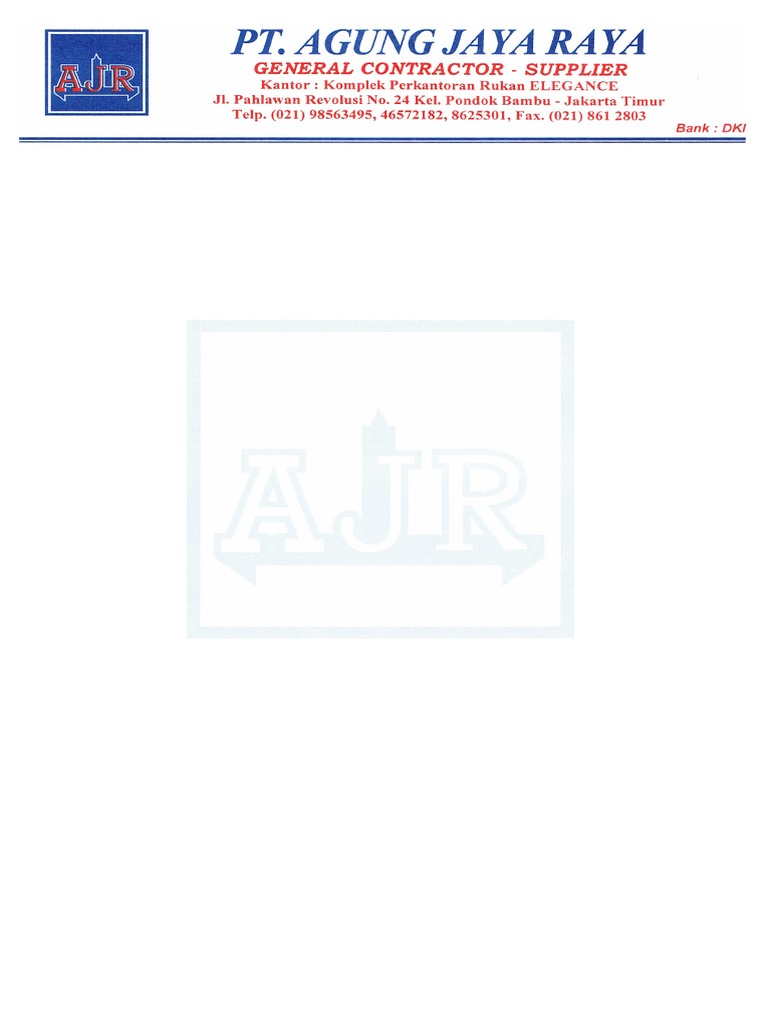 Kop PT AGUNG JAYA RAYA | PDF