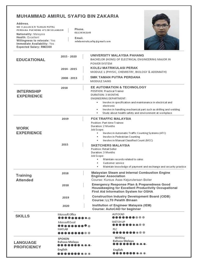 Muhammad Amirul Syafiq Bin Zakaria: Educational | PDF | Electronics ...