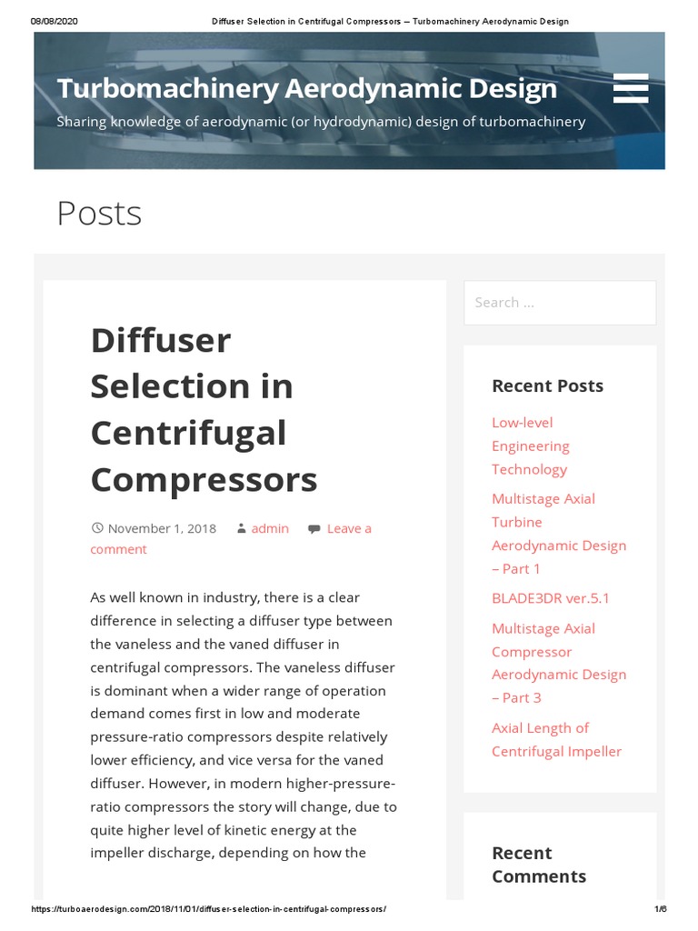 Diffuser Selection in Centrifugal Compressors | PDF