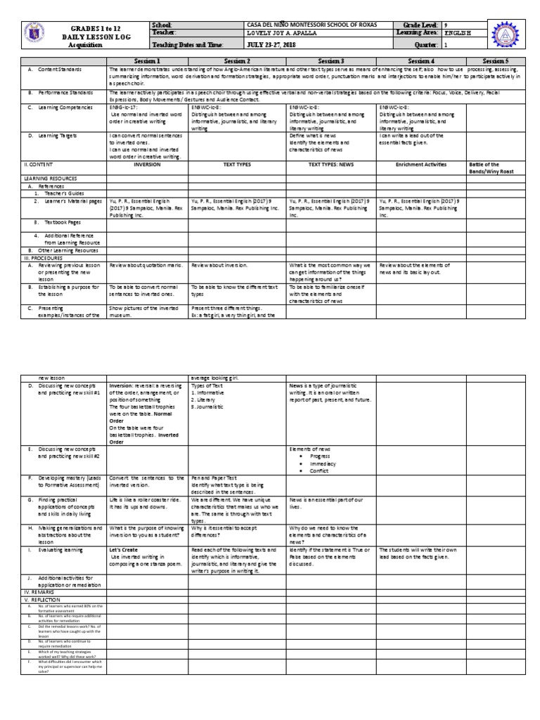 Grade 9 DLL ENGLISH 9 Q1 Week 7 | PDF | Teaching | Educational Psychology