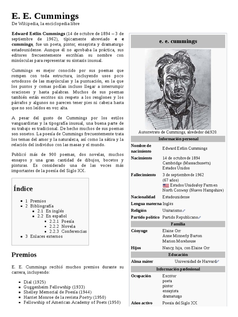 E. E. Cummings PDF | PDF | Escritura | Poesía