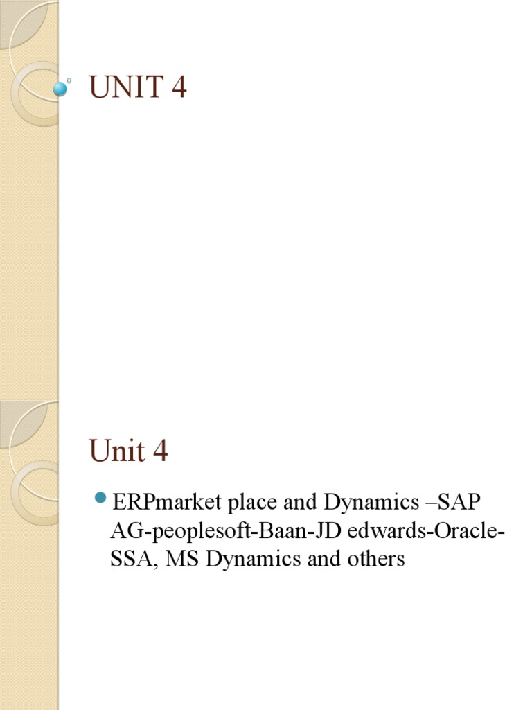 Unit 4erp | PDF | Sap Se | Databases