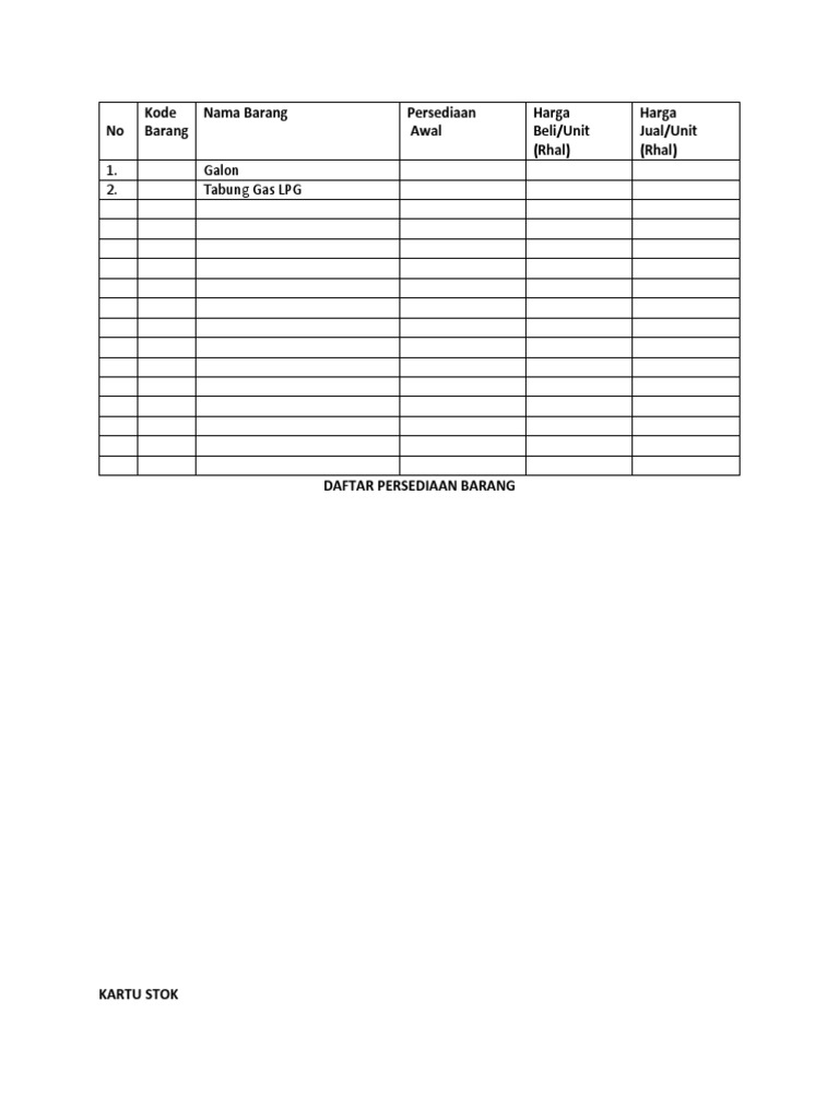 Format Penjualan Barang | PDF