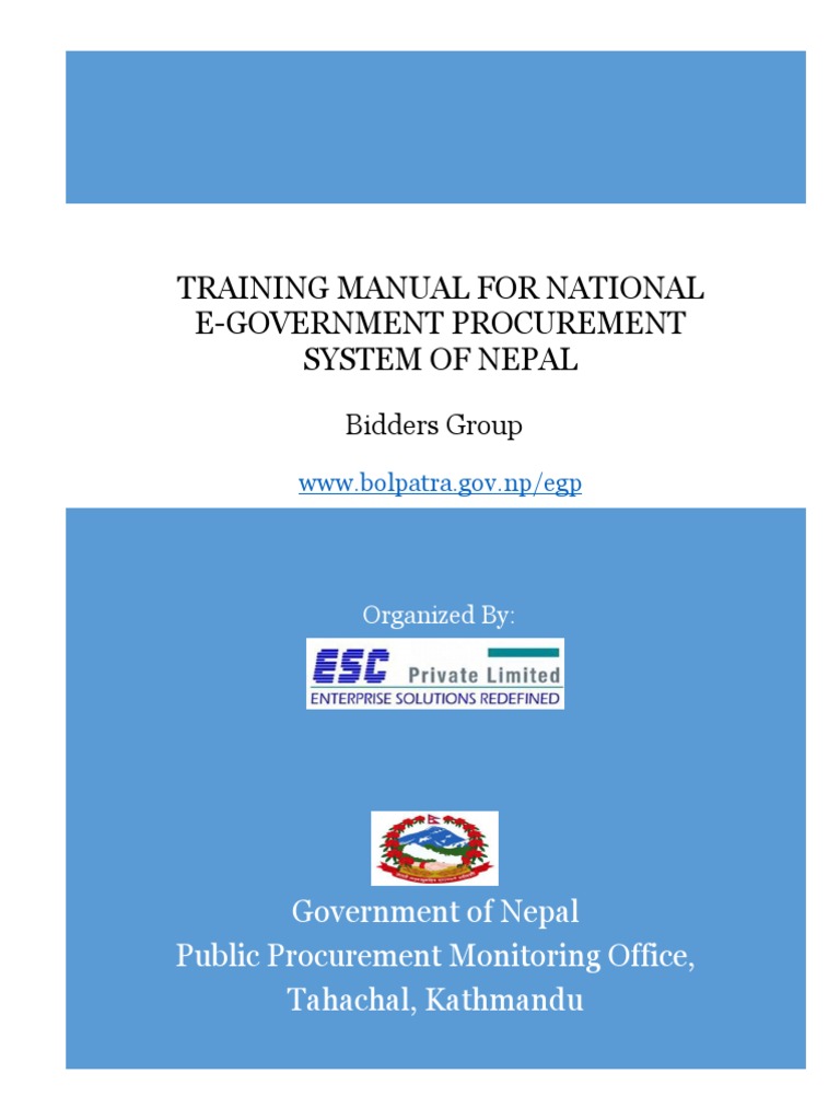 Training Manual For National E-Government Procurement System of Nepal | PDF | User (Computing ...