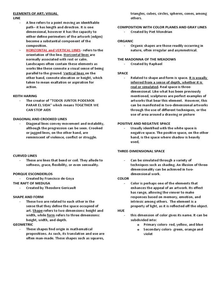 Elements and Principles of Art | PDF | Perspective (Graphical ...