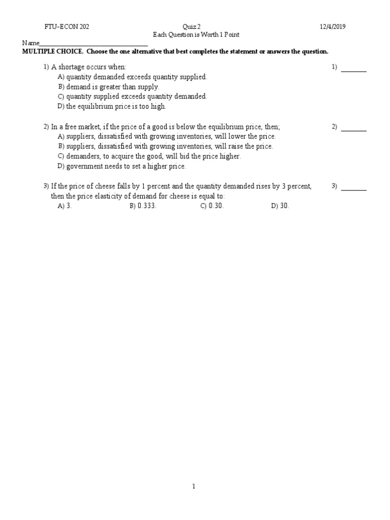 MULTIPLE CHOICE. Choose The One Alternative That Best Completes The ...