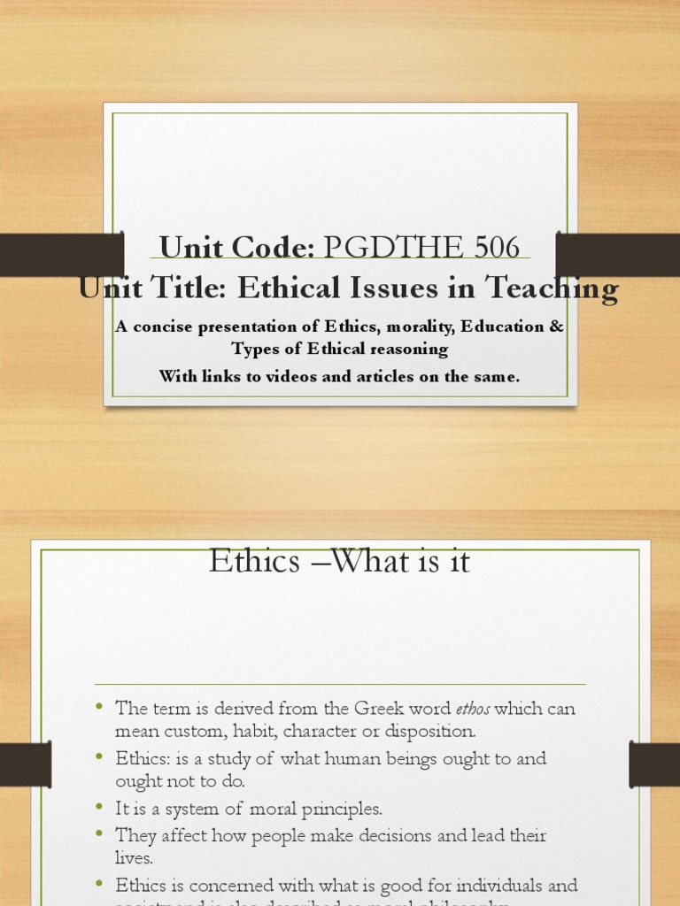 Ethics, Morality, Education Types of Ethical Reasoning | PDF | Good And ...