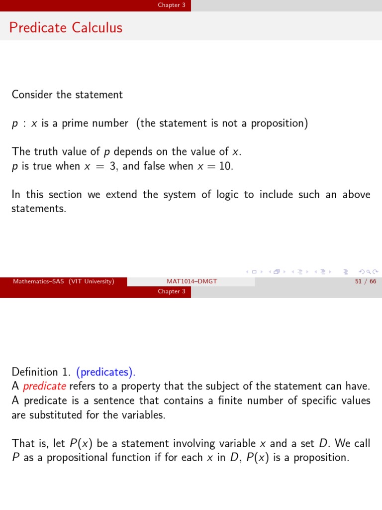 Predicate Calculus Basics | PDF | Proposition | Logical Expressions