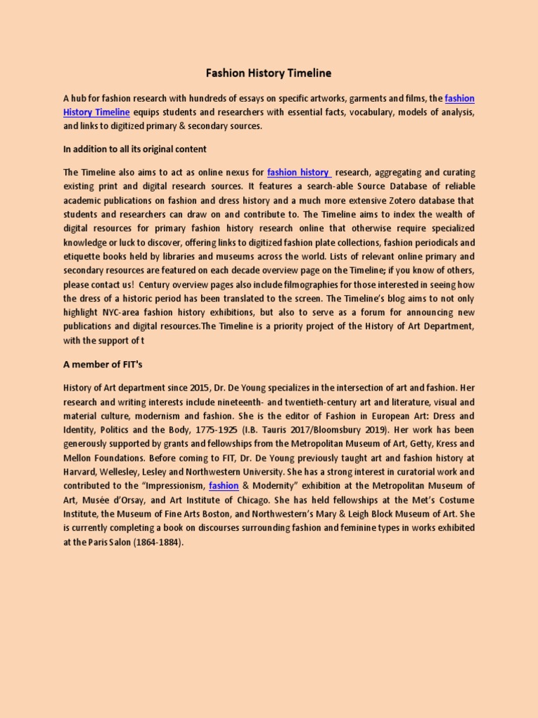 Fashion History Research Hub | PDF | Museum | Library And Museum