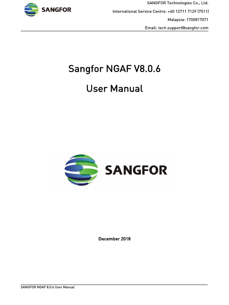 SANGFOR NGAF v8.0.6 User Manual 20190116 | PDF | Computer Network | Login