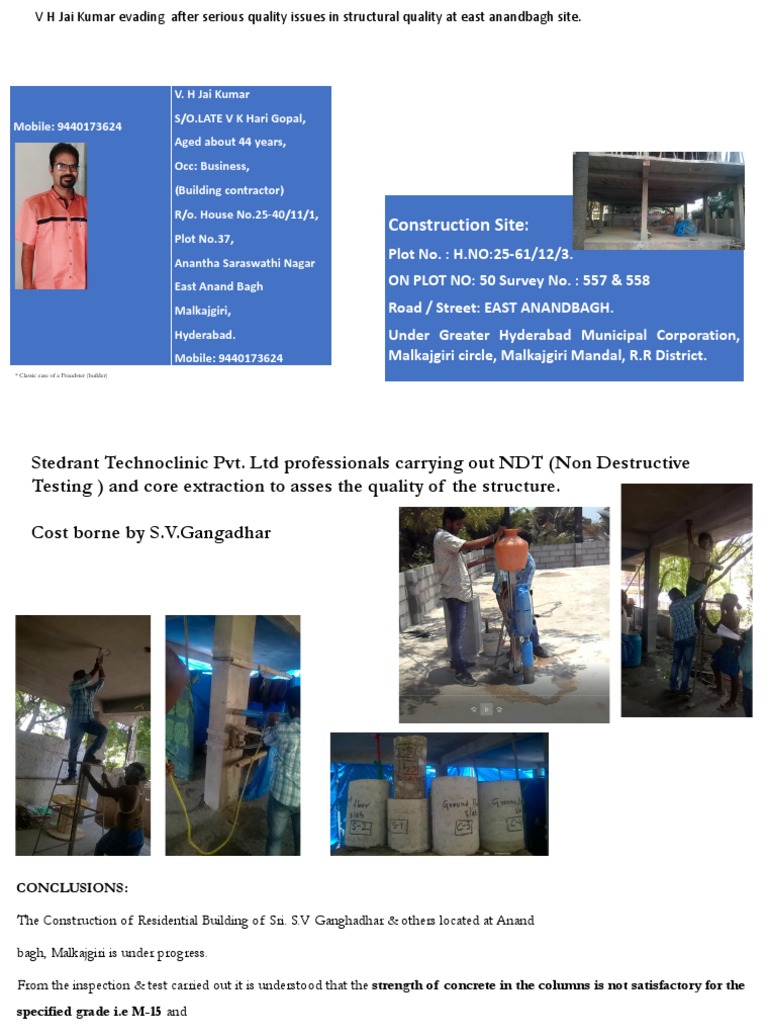 Substandard Quality and Fraud at Various Stages of Constructions ...