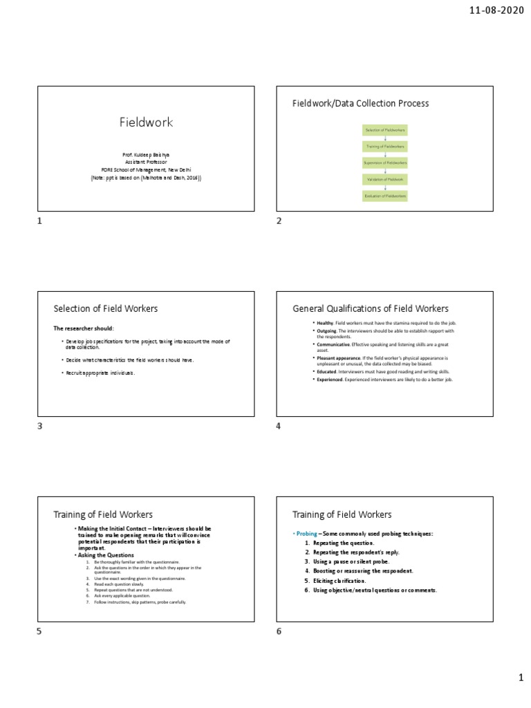 9 Fieldwork Pdf Pdf Marketing Research Questionnaire