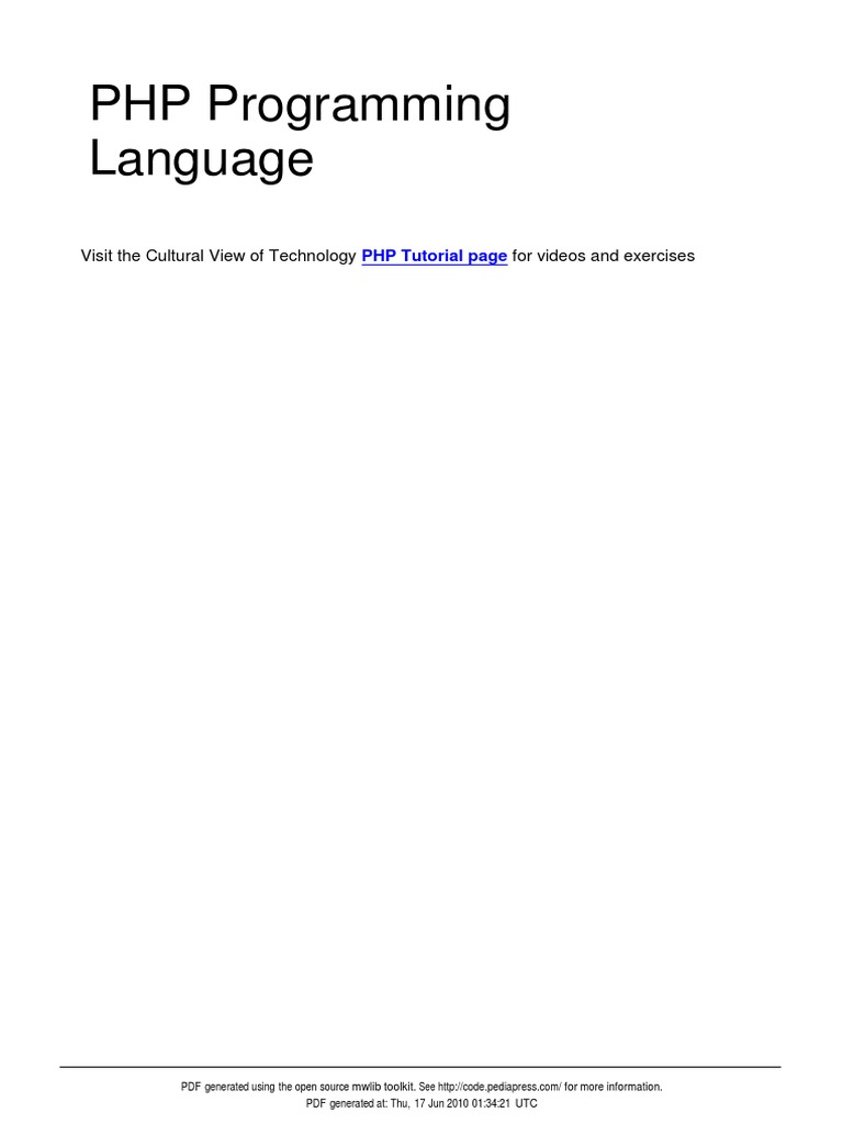 PHP Manual For Beginners PDF | PDF | Php | Software Engineering