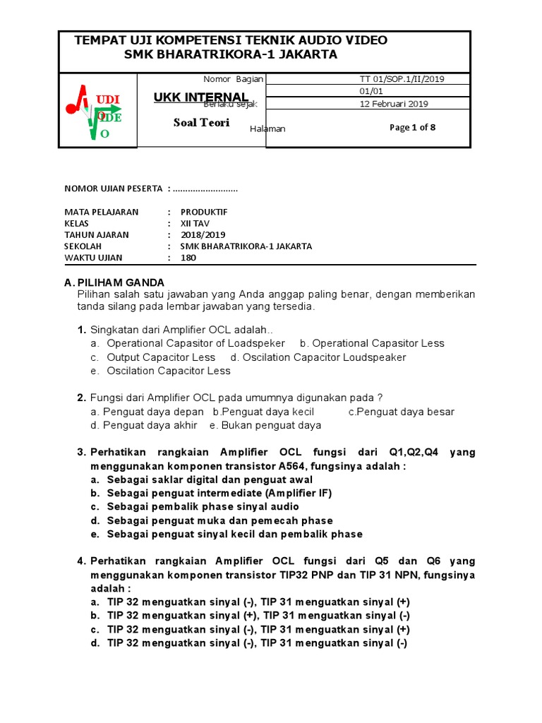 Soal Teori Ukk Internal | PDF