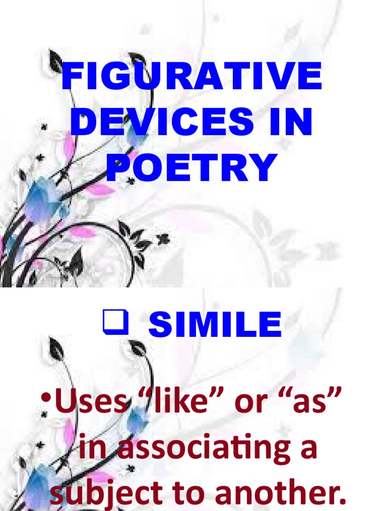 Figurative Devices in Poetry | PDF | Poetry | General Fiction