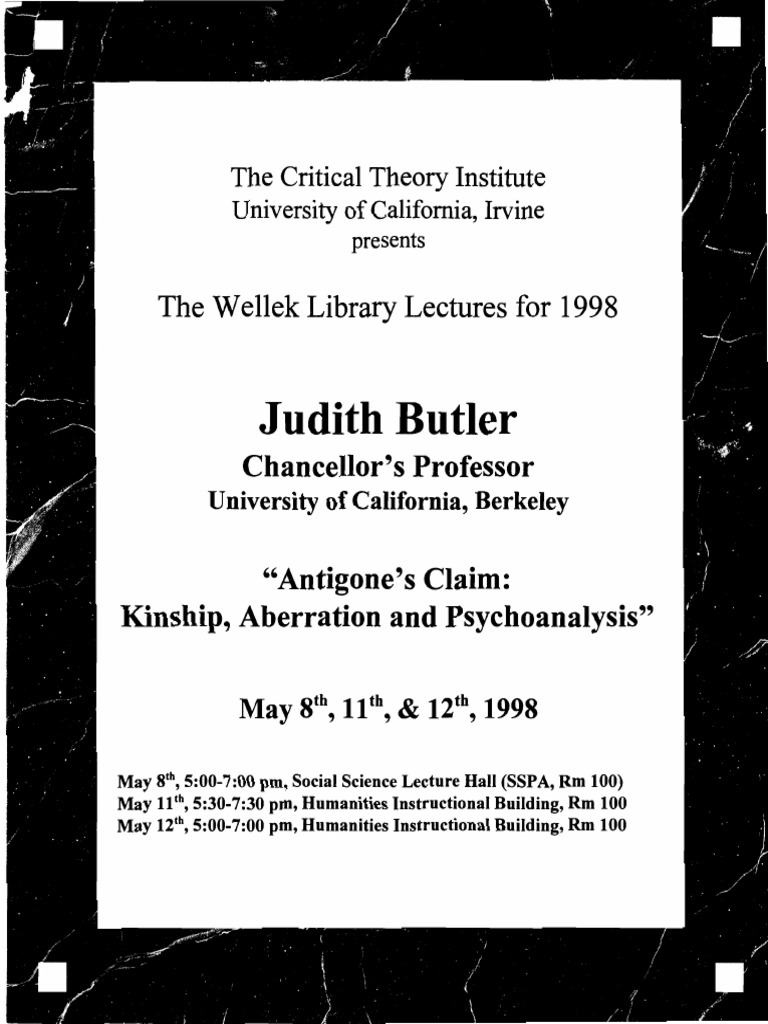 Judith Butler - UCI Libraries - University of California, Irvine PDF | PDF