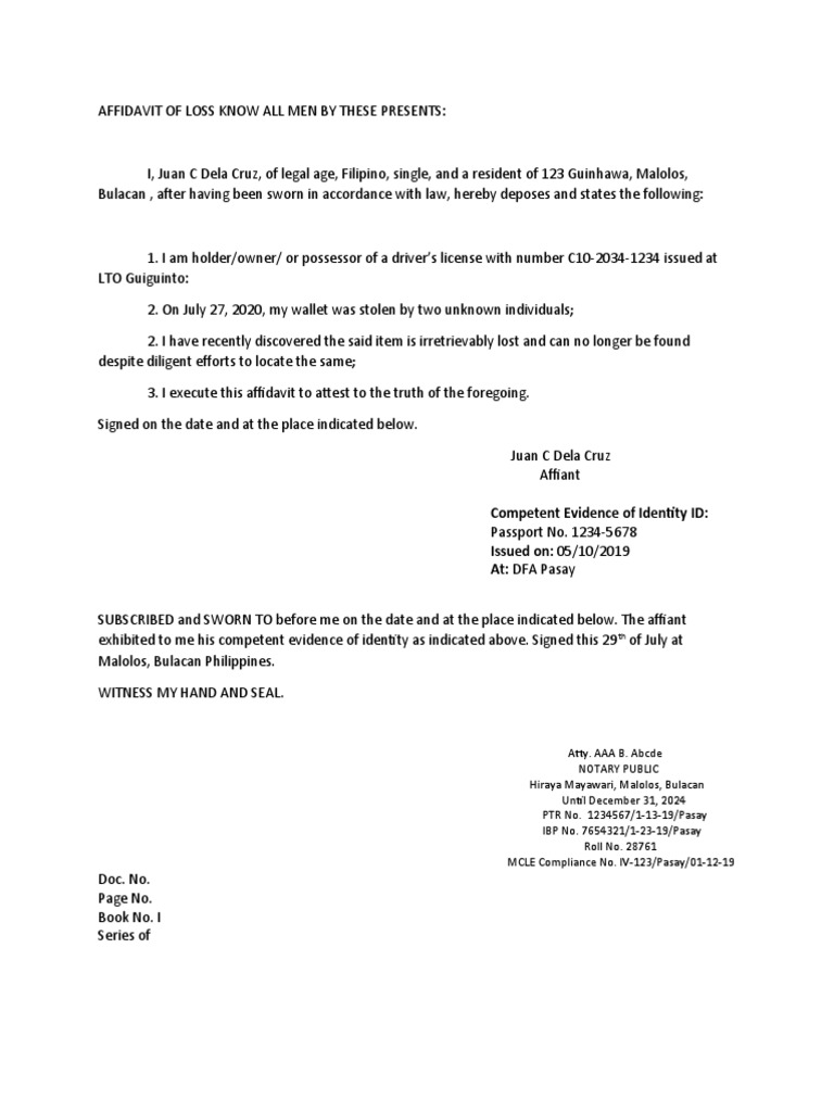 Competent Evidence of Identity ID: Issued On: 05/10/2019 At: DFA Pasay ...