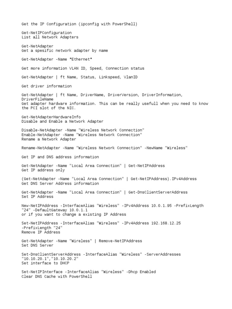 Network Powershell Commands Pdf Network Interface Controller Domain Name System 1615