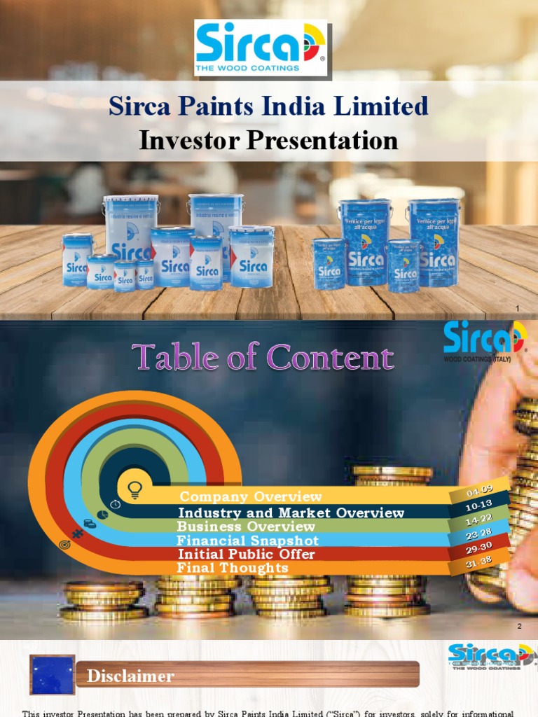 Sirca Paints India Limited: Investor Presentation | PDF | Paint | Brand