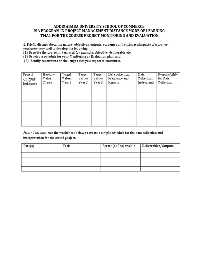 Project Monitoring Plan Guidelines | PDF