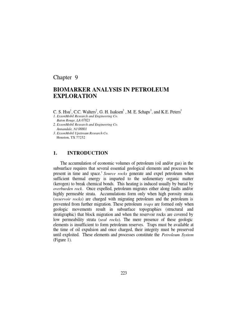 Biomarker Analysis in Petroleum Exploration | PDF | Mass Spectrometry ...