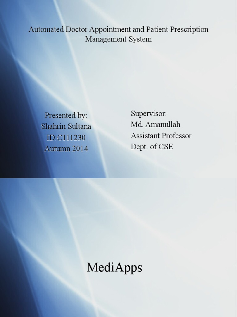 Automated Doctor Appointment and Patient Prescription Management System ...