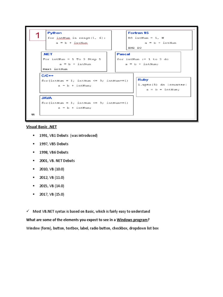 Visual Basic Notes Print | PDF