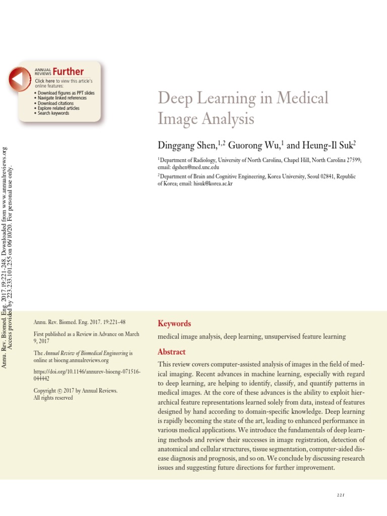 11-Deep Learning in Medical Image Analysis | PDF | Deep Learning ...
