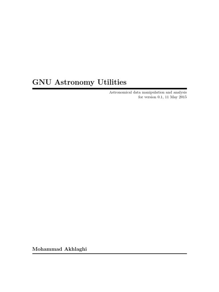 GNU Astronomy Utilities | PDF | Command Line Interface | Gnu