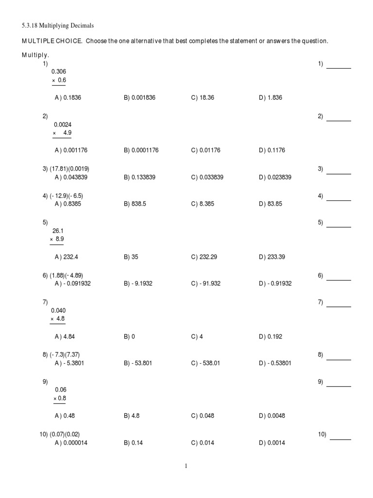 MULTIPLE CHOICE. Choose The One Alternative That Best Completes The ...