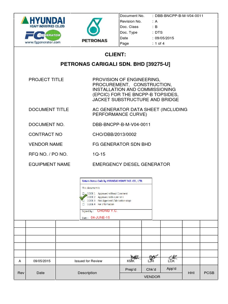 Generator Data Sheet PDF | PDF | Electric Generator | Atmosphere Of Earth