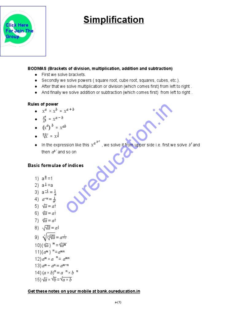 Simplification | PDF | Discrete Mathematics | Numbers