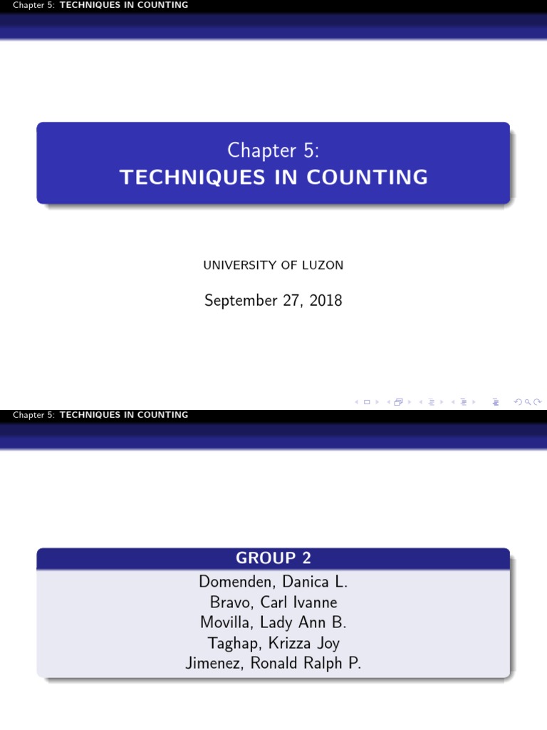 Counting Techniques | PDF | Set (Mathematics) | Combinatorics Counting Techniques | PDF | Set (Mathematics) | Combinatorics