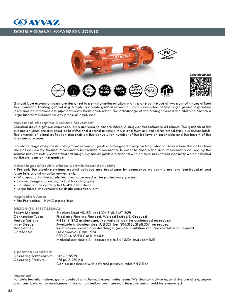Ayvaz Double Gimbal Expansion Joint ENG | PDF | Mechanical Engineering ...
