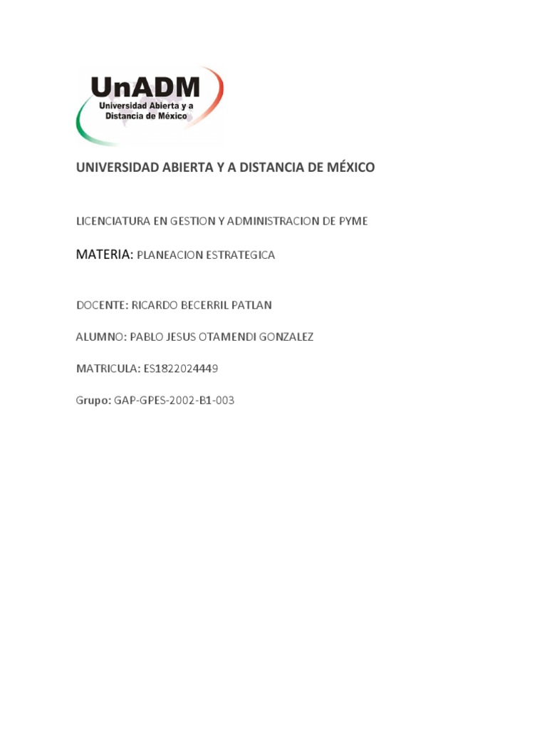 Gpes U1 A2 Paog | PDF | Investigación de mercado | Marketing