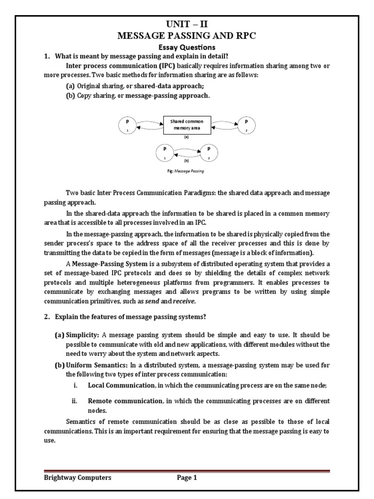 Unit-II Message Passing and RPC | PDF | Message Passing | Json