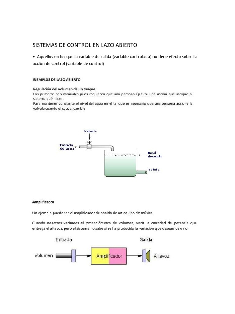 Sistemas de Control en Lazo Abierto y Cerrado | PDF