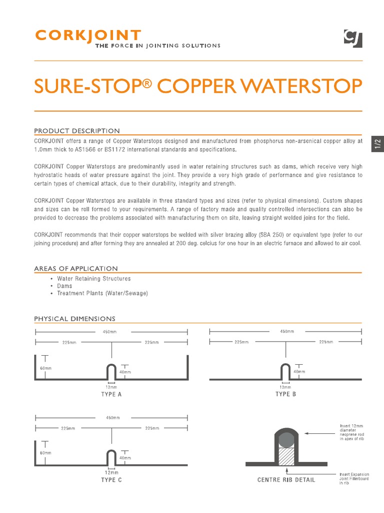 Copper Waterstop | PDF | Welding | Construction