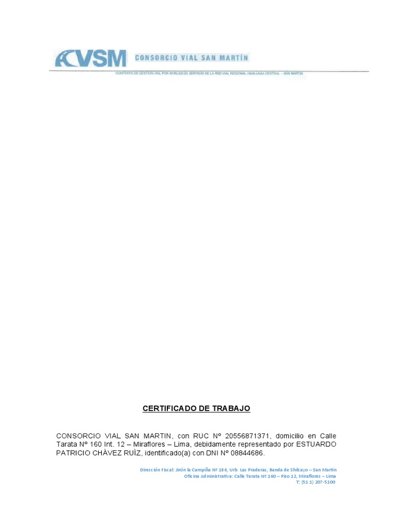 Certificado de Trabajo: Jean Paul Rodas | PDF