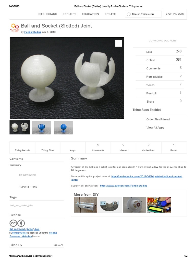 Ball and Socket (Slotted) Joint | PDF | Websites | Internet