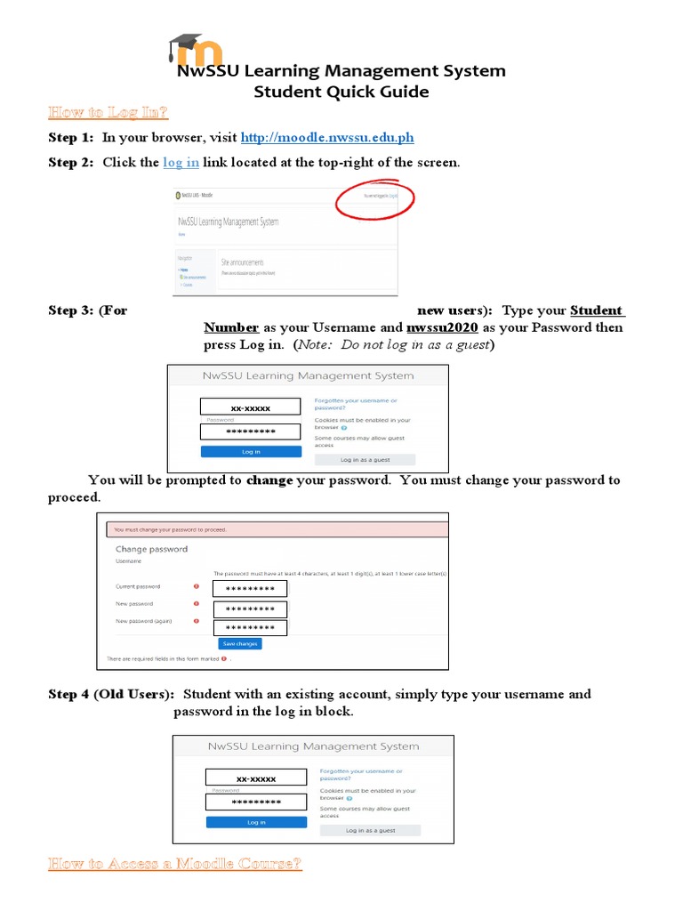 Nwssu Learning Management System Student Quick Guide: How To Log In ... Nwssu Learning Management System Student Quick Guide: How To Log In ...