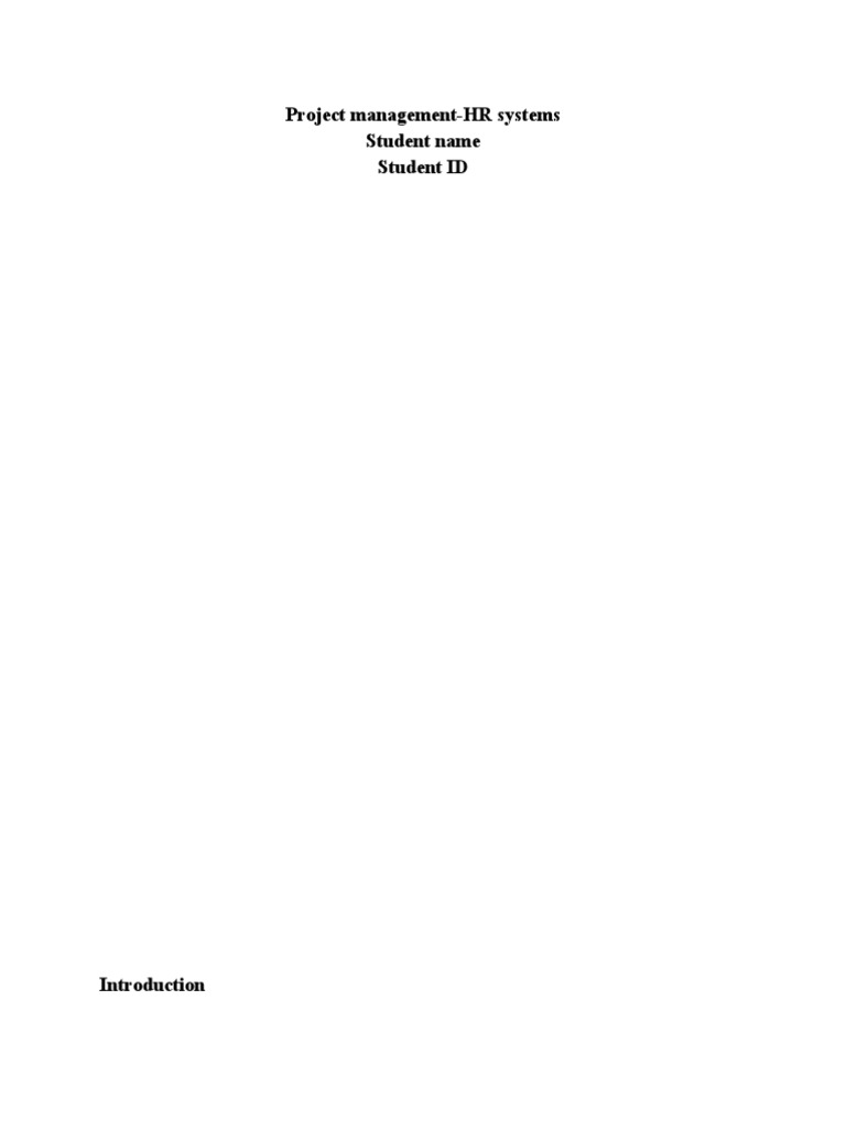 Project management-HR Systems | PDF | Feasibility Study | Human Resources