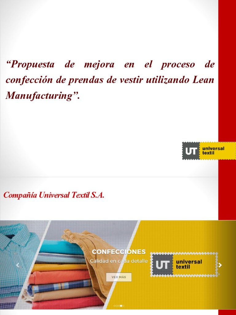 Propuesta para mejorar el proceso de confección de prendas de vestir en ...