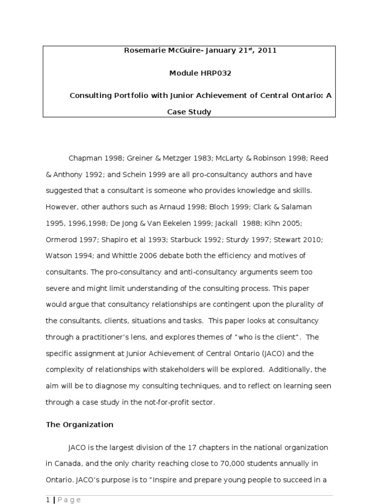 Consultancy Paper Final | PDF | Consultant | Board Of Directors