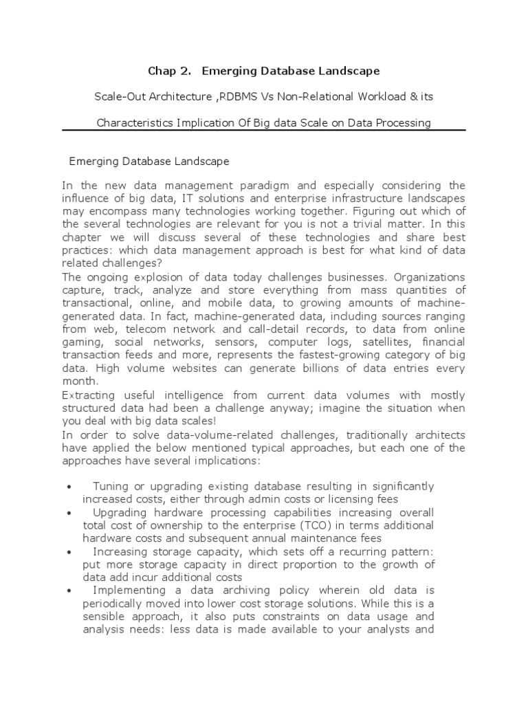 Chap 2 Emerging Database Landscape | PDF | Relational Database | No Sql