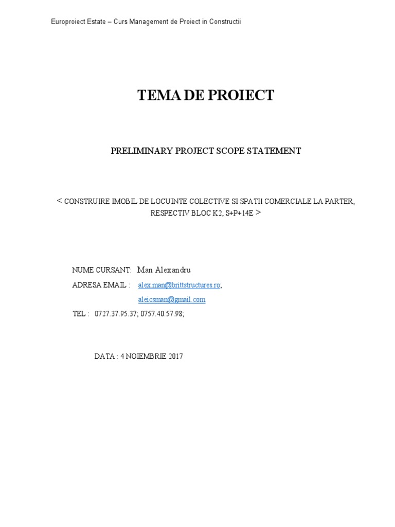 Tema Proiect | PDF