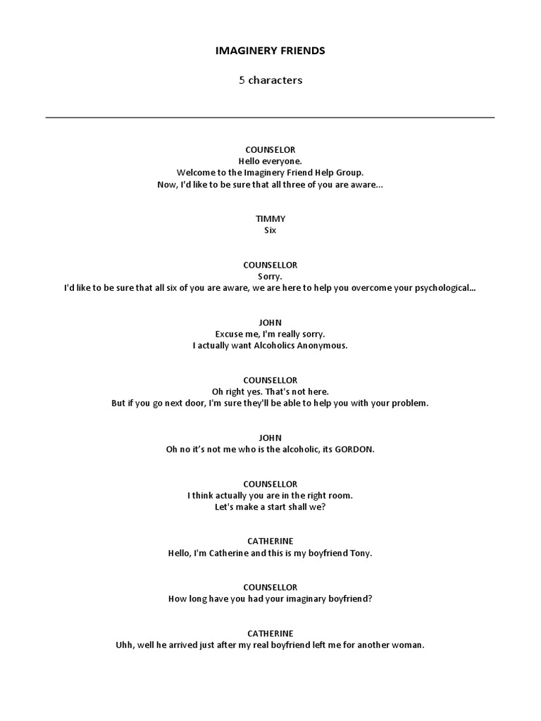 IMAGINERY FRIENDS Sketch | PDF