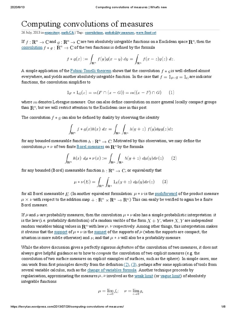Convolution of Measures Explained | PDF | Convolution | Fourier Transform